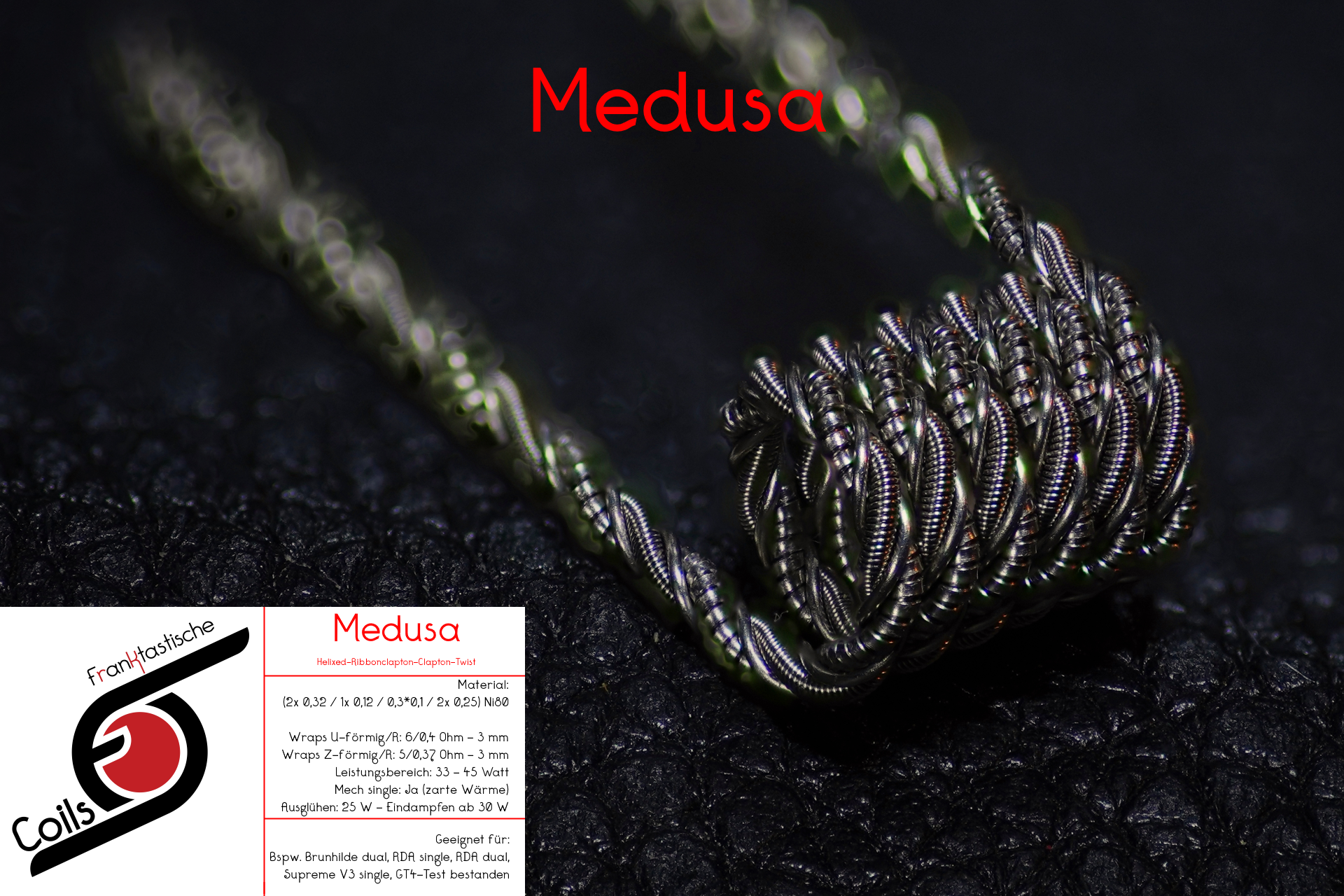 Medusa / 0,4 Ohm / ID = 3 mm – Franktastische Coils